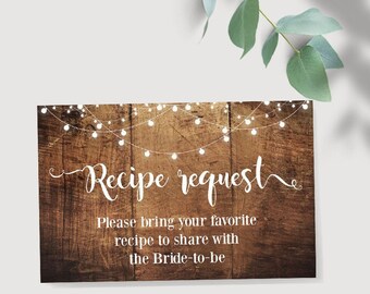 Rustic Recipe Cards | Etsy
