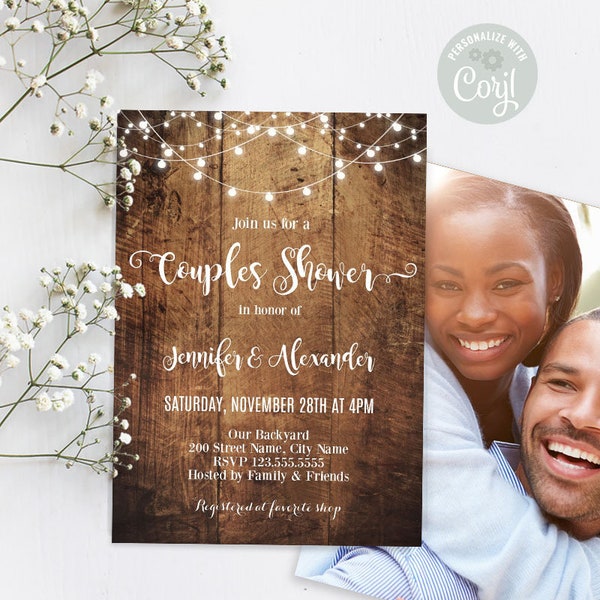 Rustic Couples Shower Invitation - Etsy