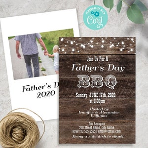 Father's Day BBQ Invitation, Printable Editable Templates, Instant ...