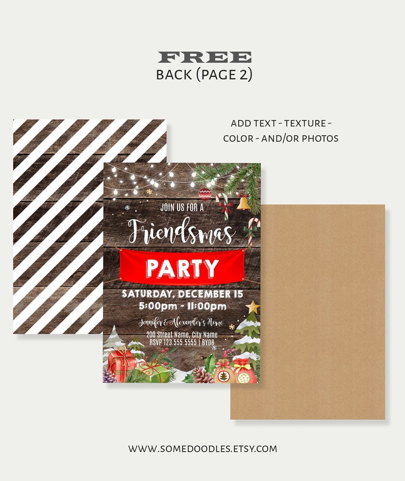 Friendsmas Party Invitation Christmas Instant Download - Etsy