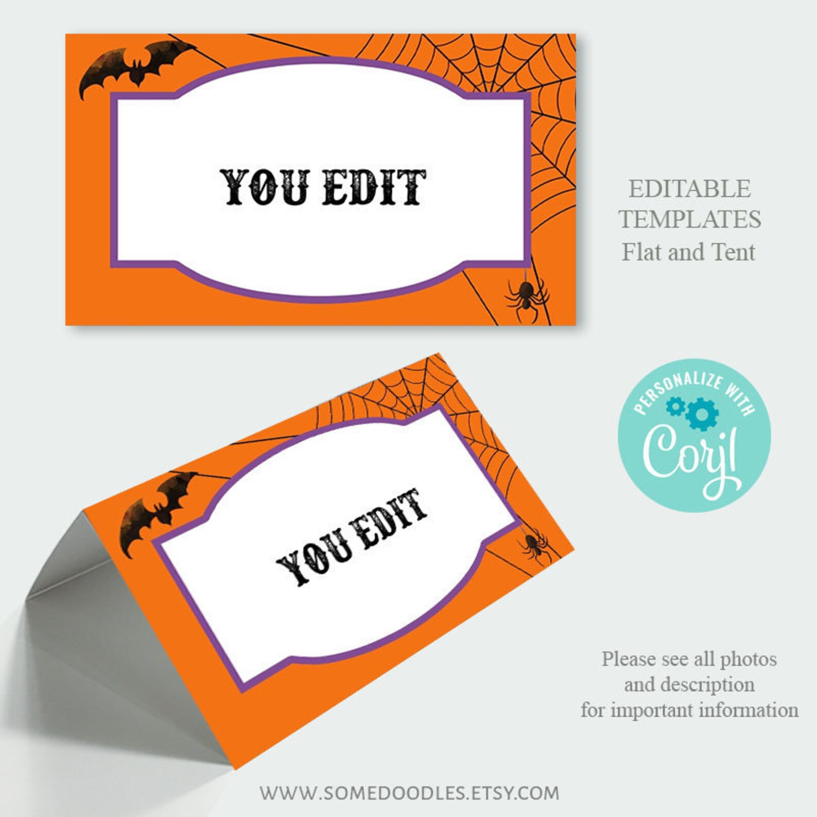 Editable Halloween Food Labels Flat and Tents Self-editable - Etsy