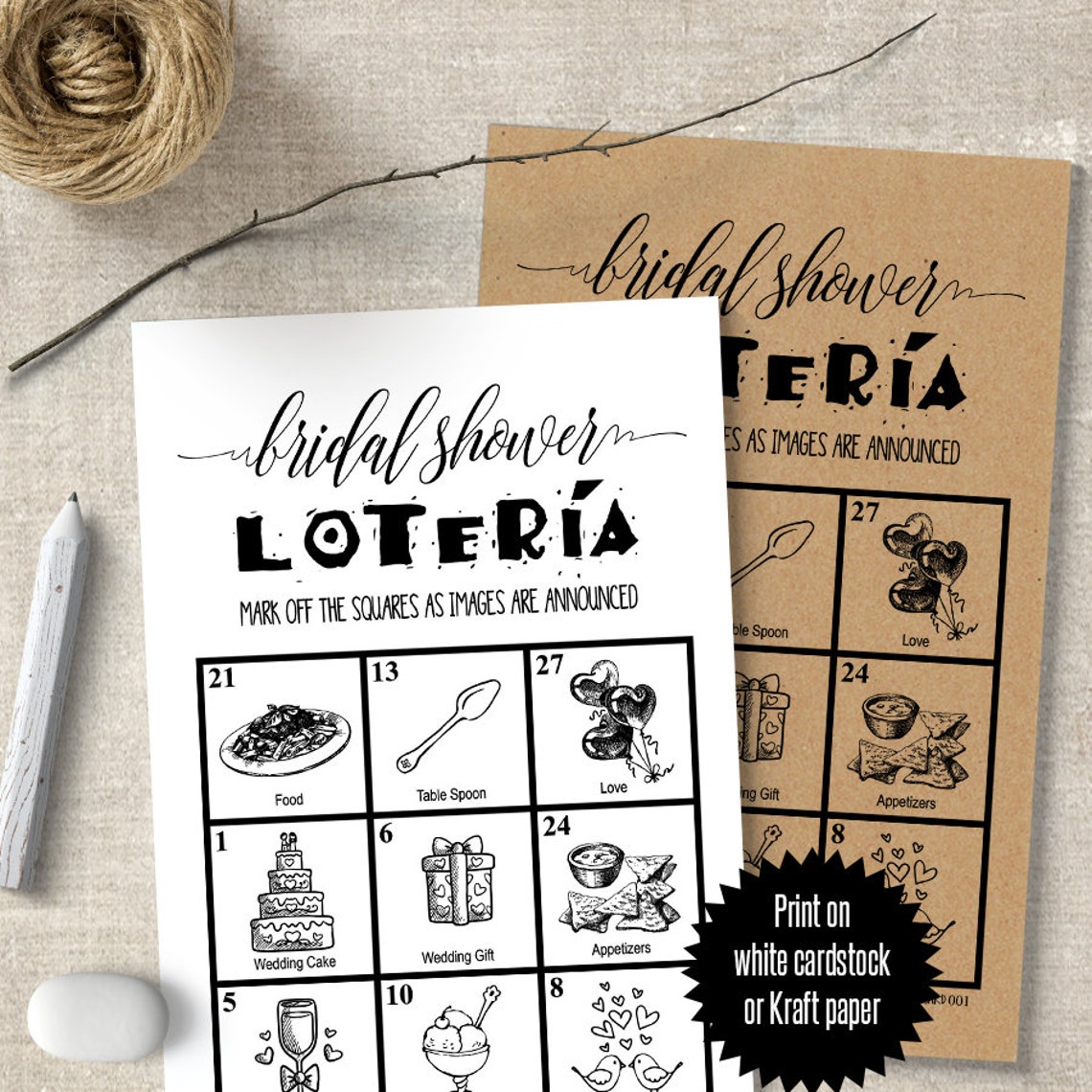 Bridal Shower Loteria Couples Shower Game Wedding Games | Etsy
