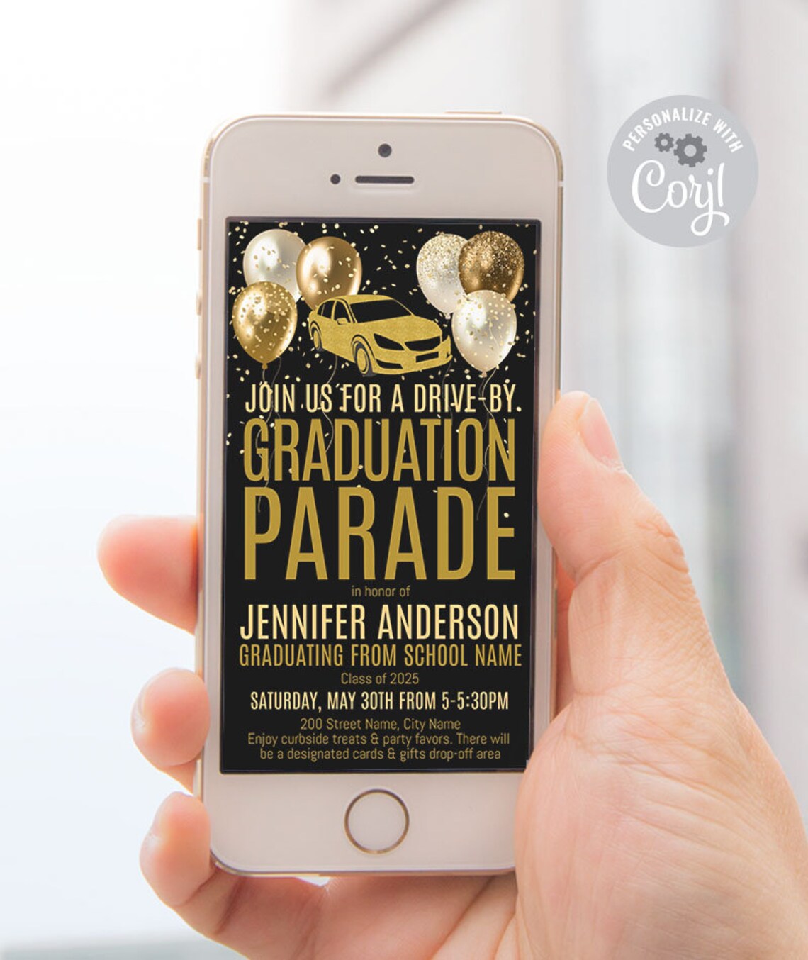 Drive-by Graduation Parade Invite Quarantine Grad Party Text - Etsy