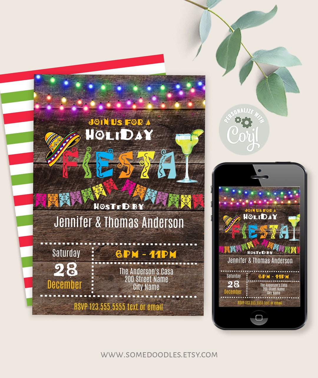 Fiesta Invitation, Holidays Instant Download Self-editable Templates ...