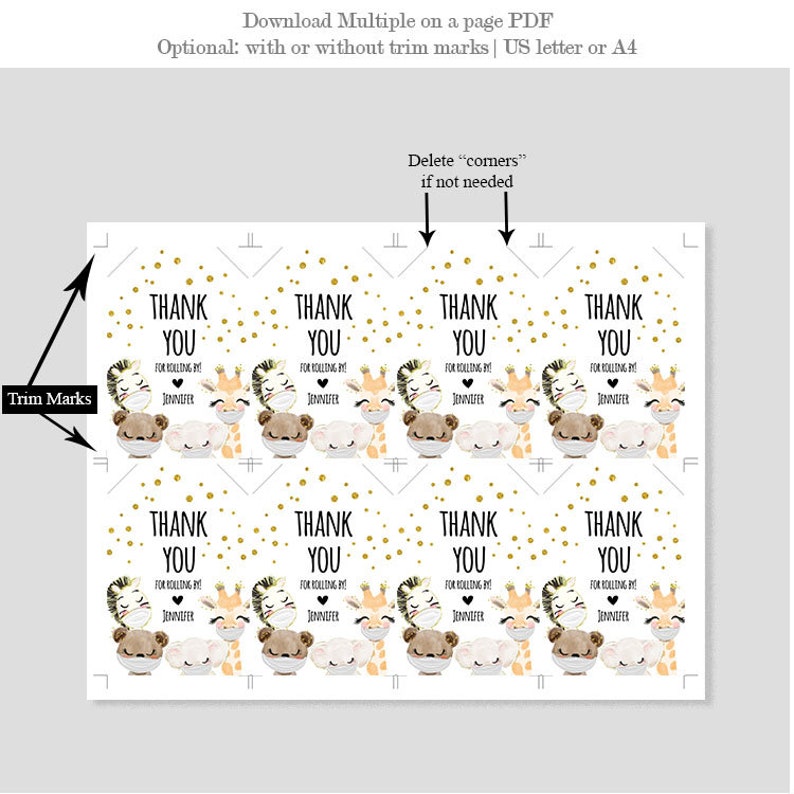 Thank You Gift Tag Favor Tag Printable Editable Template | Etsy