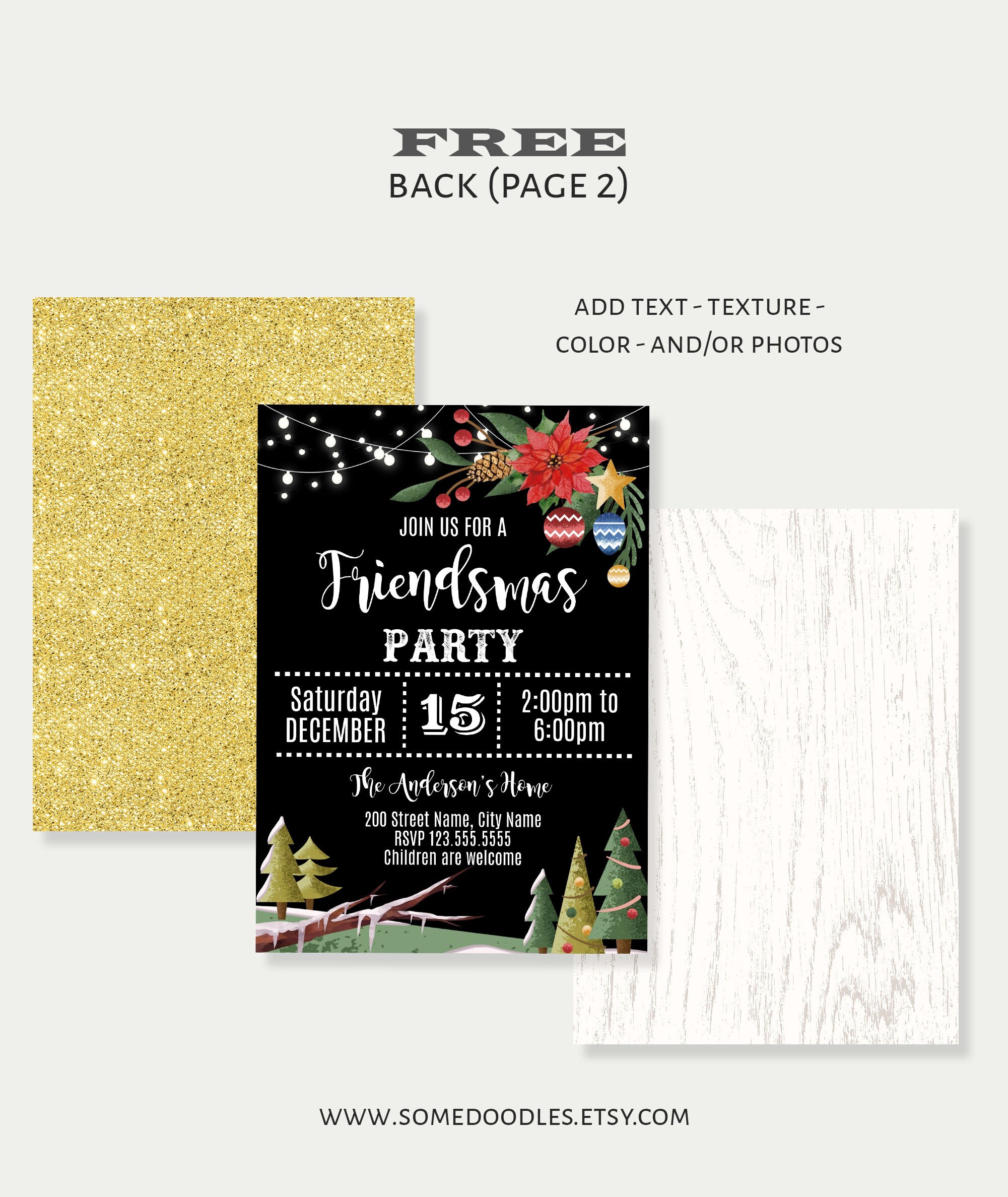 Friendsmas Party Invitation Christmas Instant Download - Etsy UK