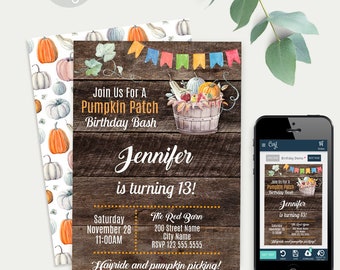 Printable Pumpkin Patch Party Invitation Pumpkin Birthday - Etsy