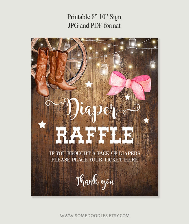 Diaper Raffle Tickets and Sign Printable Files Instant - Etsy