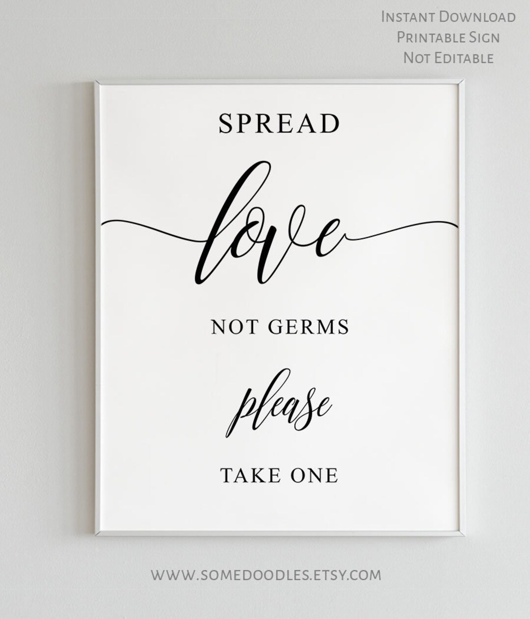 Social Distance Sign, Printable Party Signs, Minimalist, Instant ...