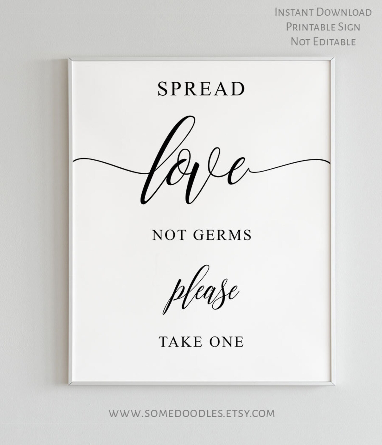 Social Distance Sign Printable Party Signs Minimalist | Etsy