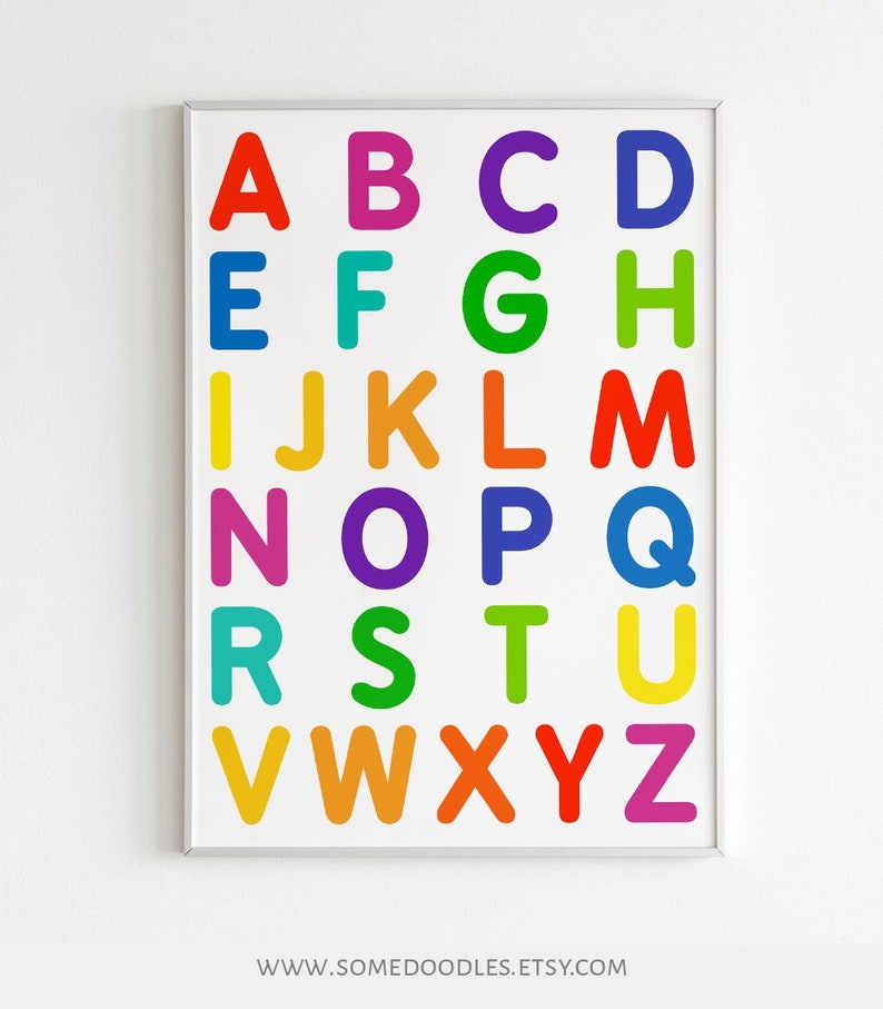 Printable Alphabet, Kids Room Wall Art, Nursery Prints, Digital Files ...