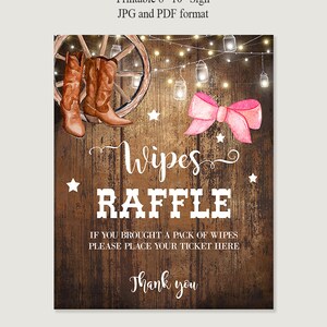 Wipes Raffle Tickets and Sign, Printable Files, Instant Download, Not ...