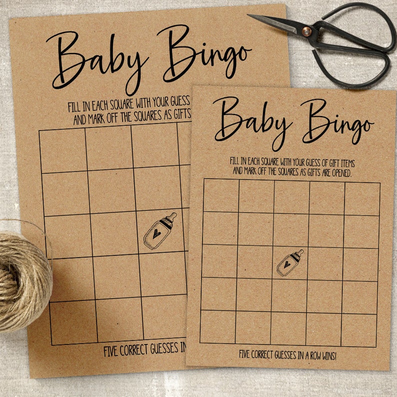 Baby Shower Games, Printable Baby Bingo Game, PDF, G906 - Etsy
