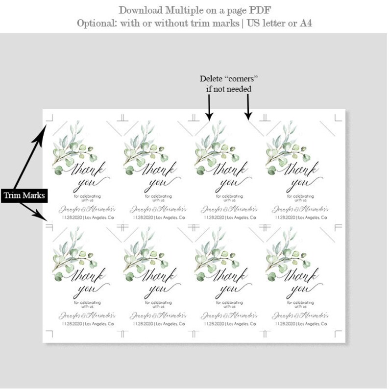 Printable Tag Watercolor Greenery Boho Tags Printable - Etsy