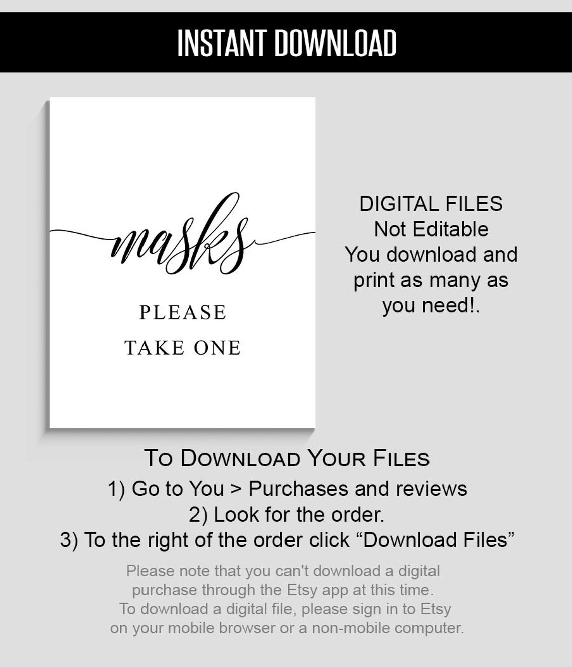 Printable party sign Social distance signs minimalist | Etsy