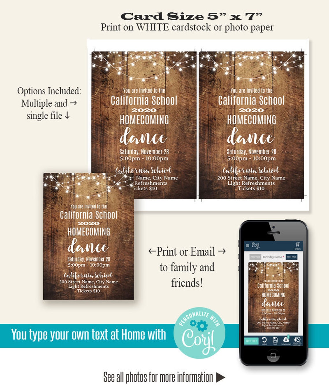 Homecoming Dance Invitation Prom Dance Invite Instant - Etsy