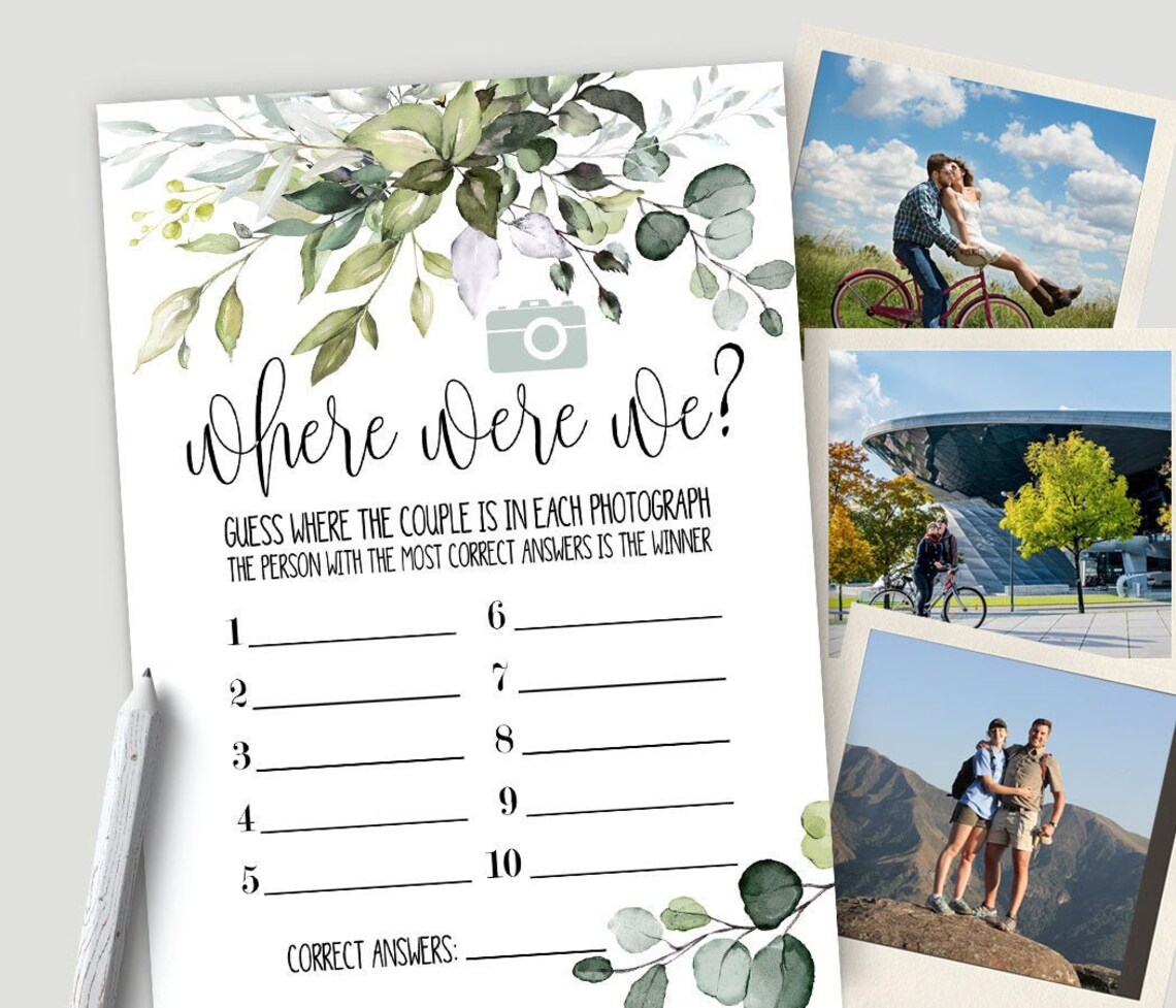 Bridal Shower Games, Printable Where Were We Game, Couples Shower ...