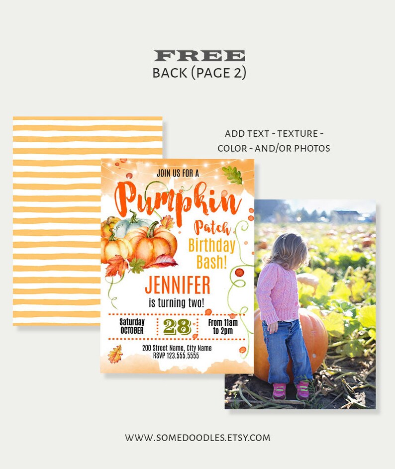 Pumpkin Patch Birthday invitation editable template instant | Etsy