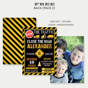 Construction Birthday Party Invitation, Self-editable Template, Instant ...