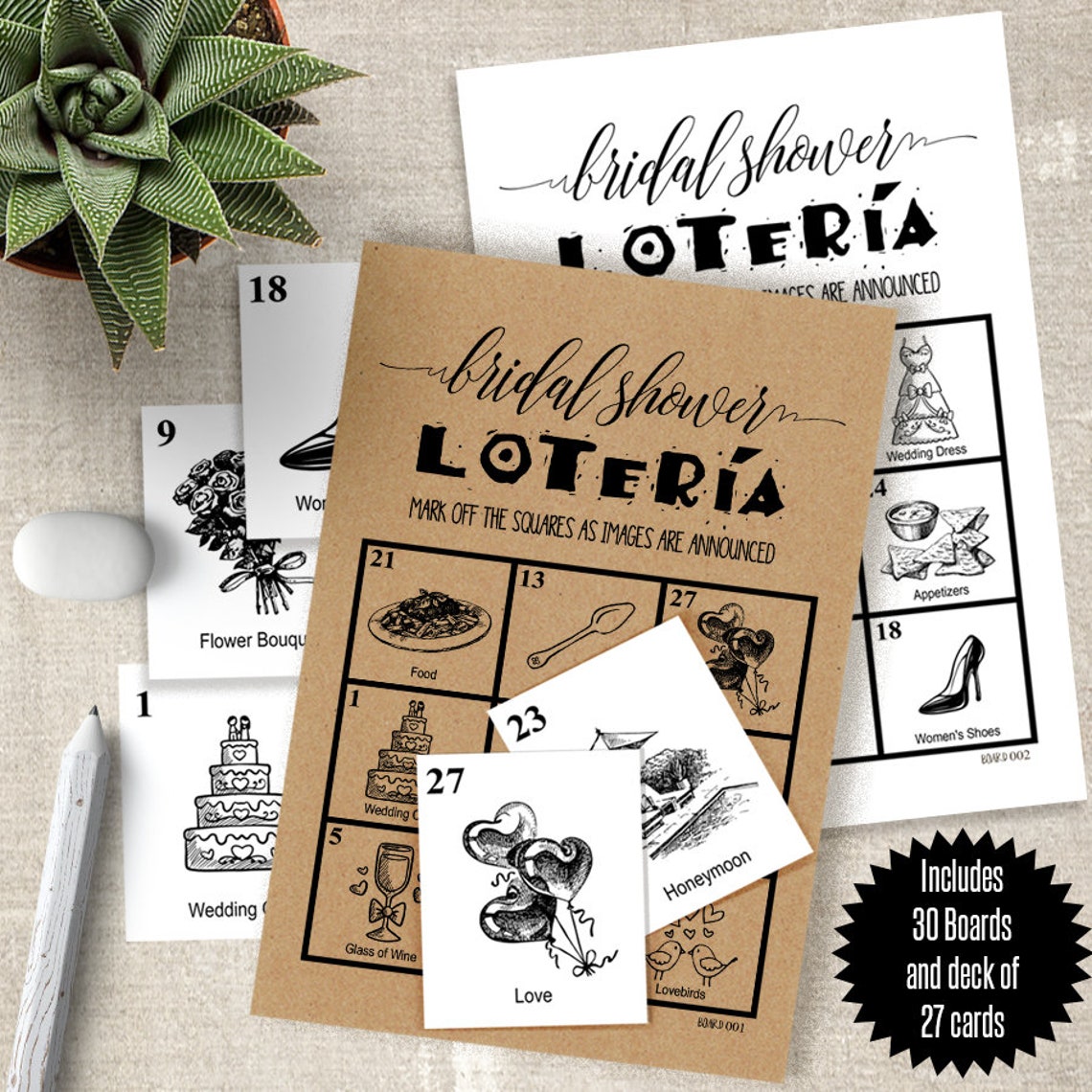 Bridal Shower Loteria Couples Shower Game Wedding Games | Etsy