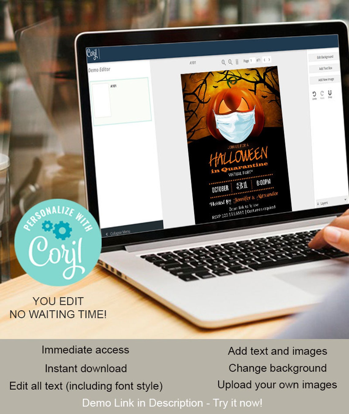 Virtual Halloween Party Invitation Instant Download - Etsy