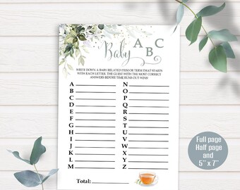 Baby Shower Games Printable Baby ABC Game Instant Download - Etsy