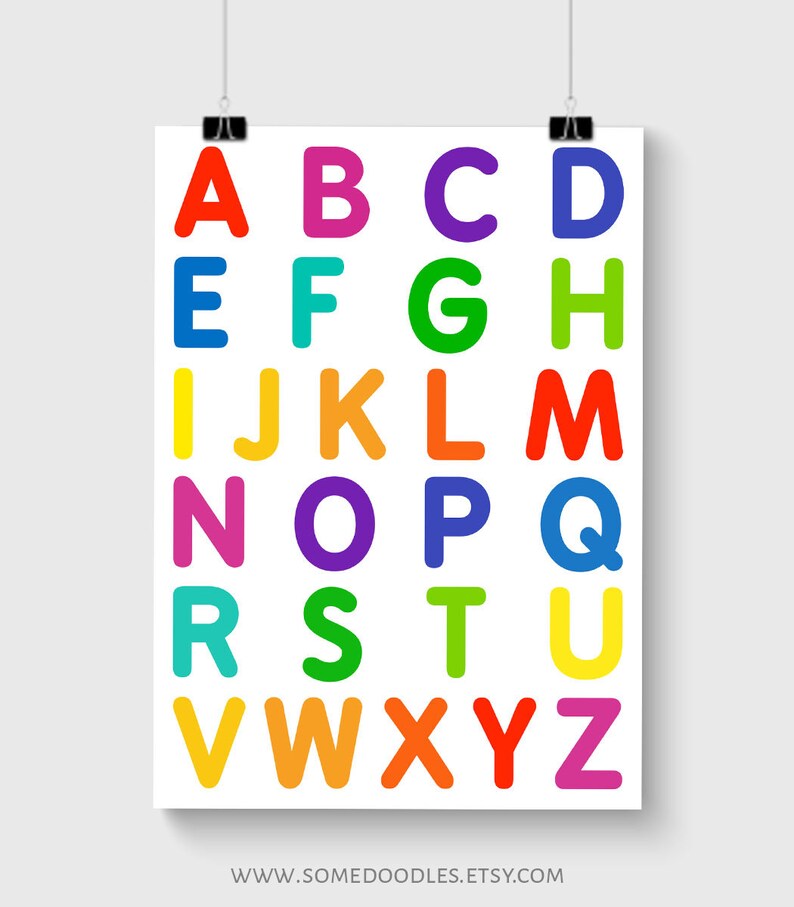 Printable Alphabet, Kids Room Wall Art, Nursery Prints, Digital Files ...