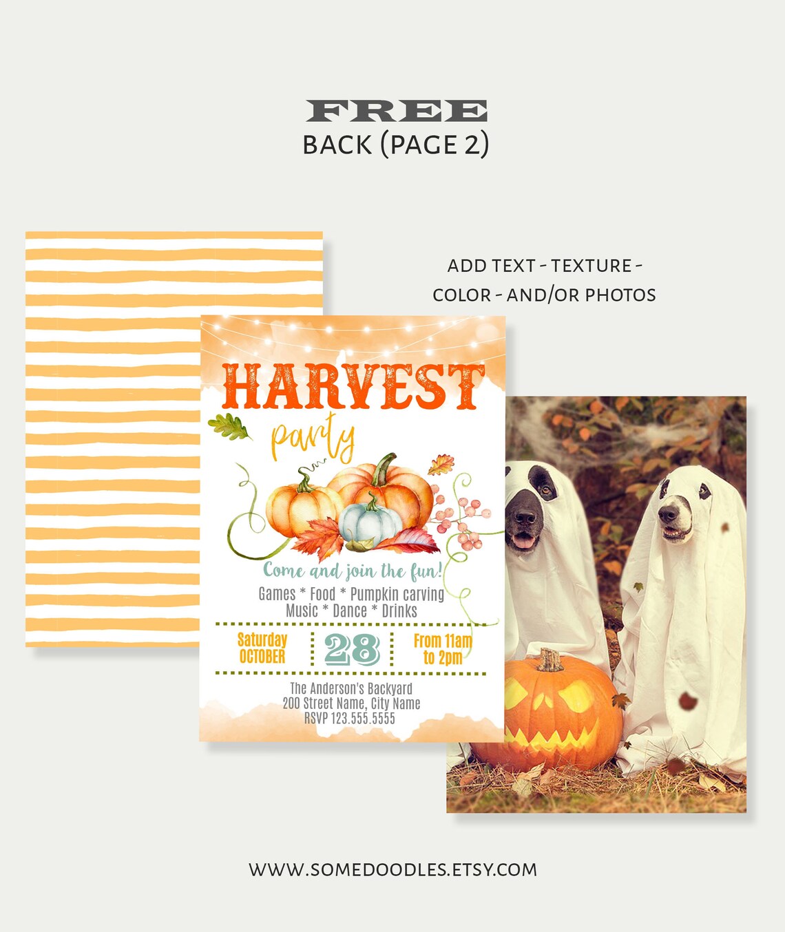 Harvest Party Invitation Self-editable Template Instant - Etsy