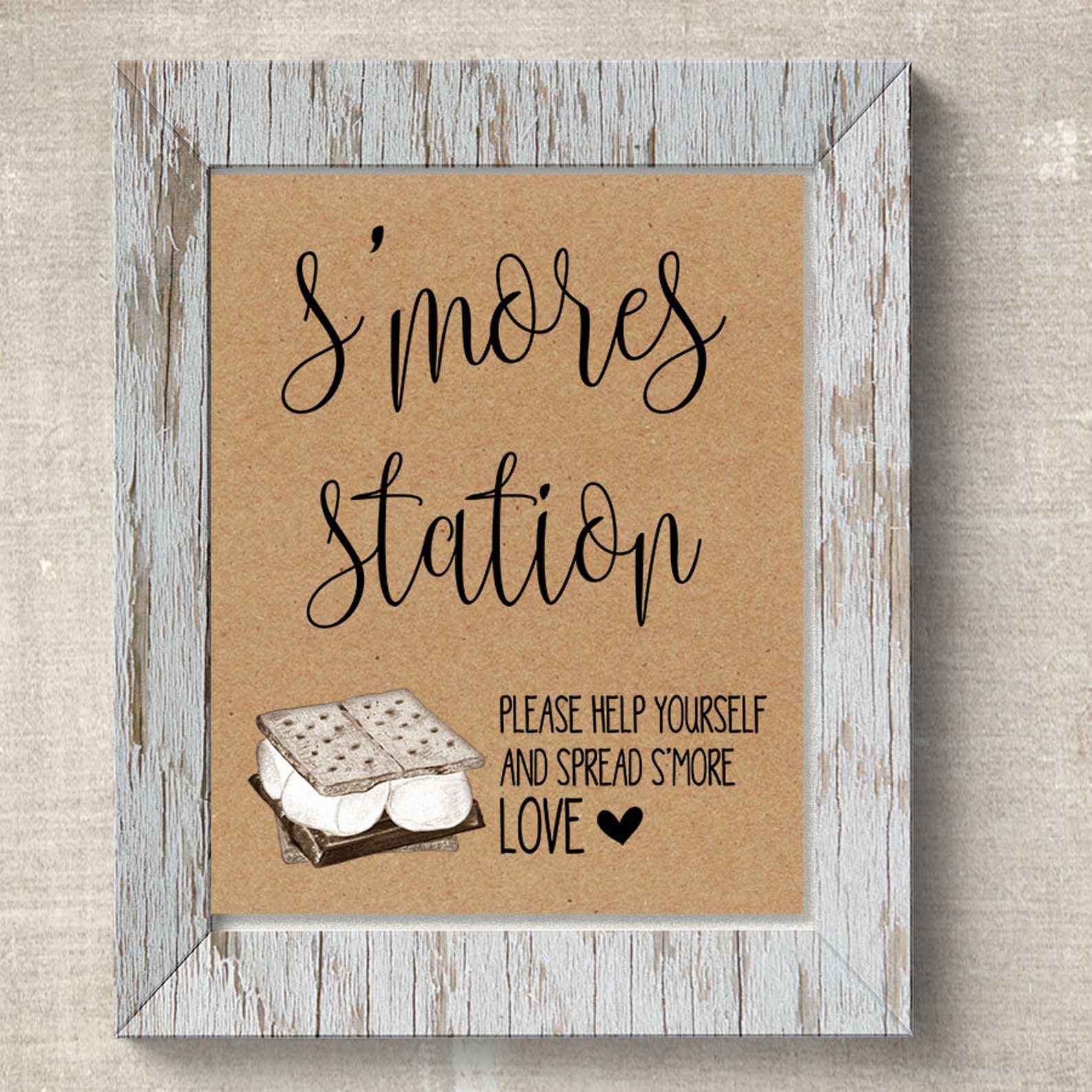 S'mores Station Sign Wedding and Bridal Shower Printable - Etsy