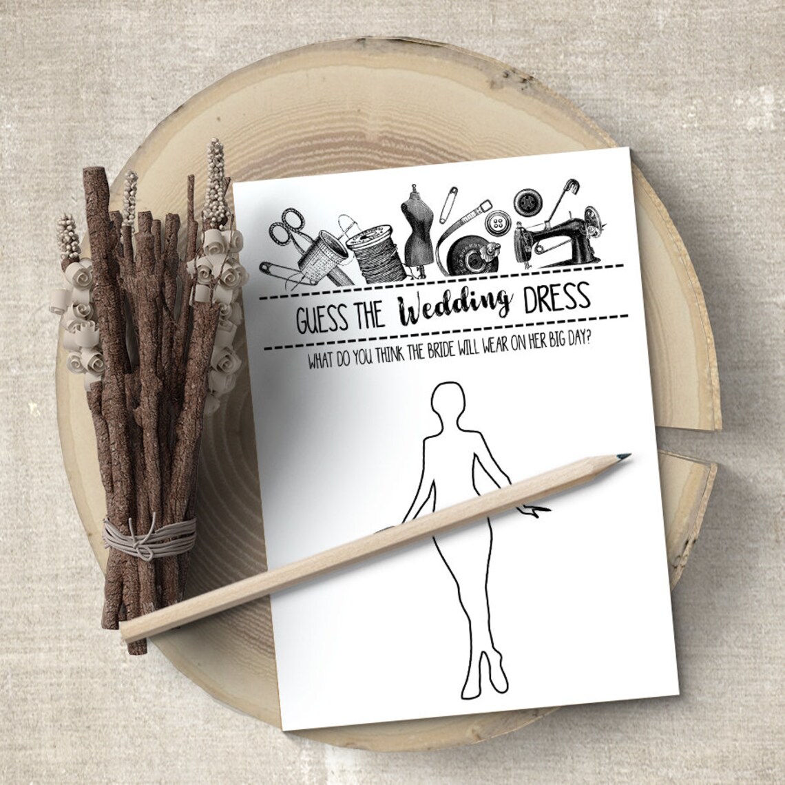 Guess the Wedding Dress Bridal Shower Games Printable Guess | Etsy