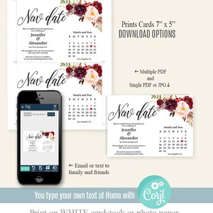 New Date Wedding Announcement, Printable Editable Template, Instant ...
