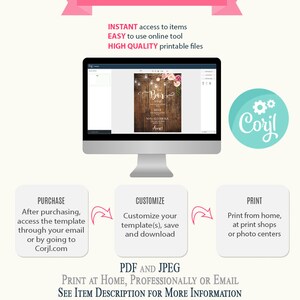 Rustic Bar Sign, Editable Template, Printable Digital File JPG and PDF ...