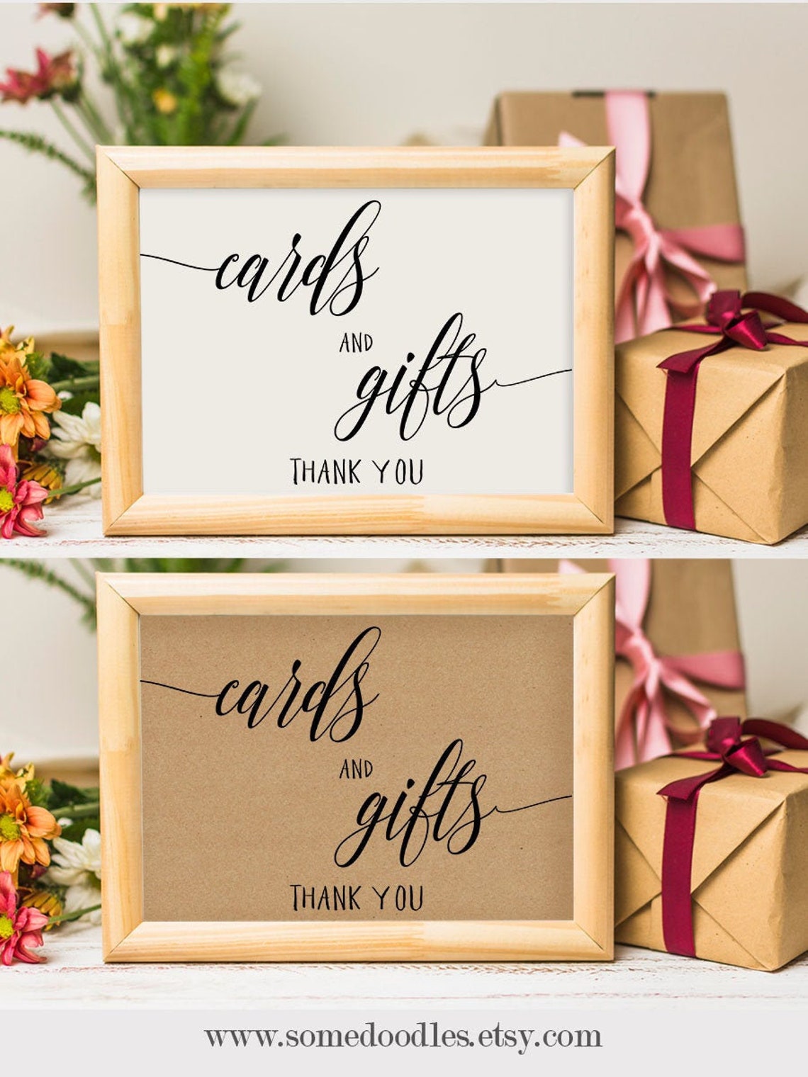 Gifts and Cards Signs Instant Download Printable White and | Etsy
