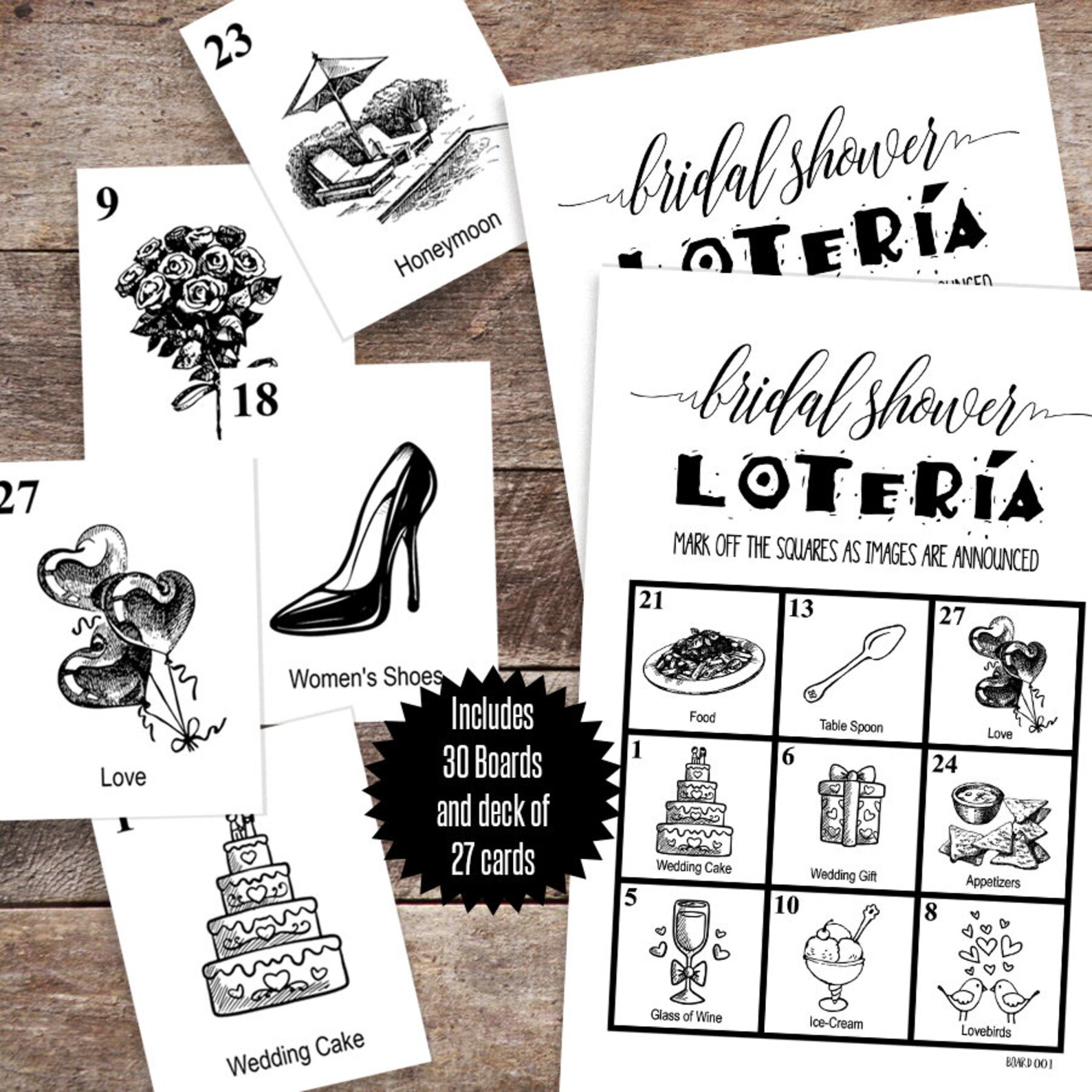 Bridal Shower Loteria Couples Shower Game Wedding Games | Etsy