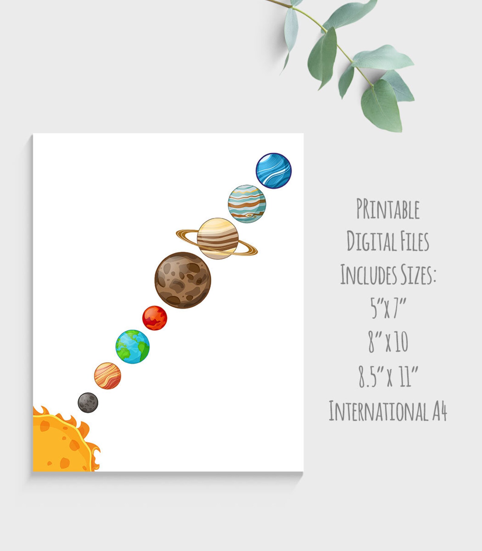 Solar System printable kids room wall art nursery decor | Etsy