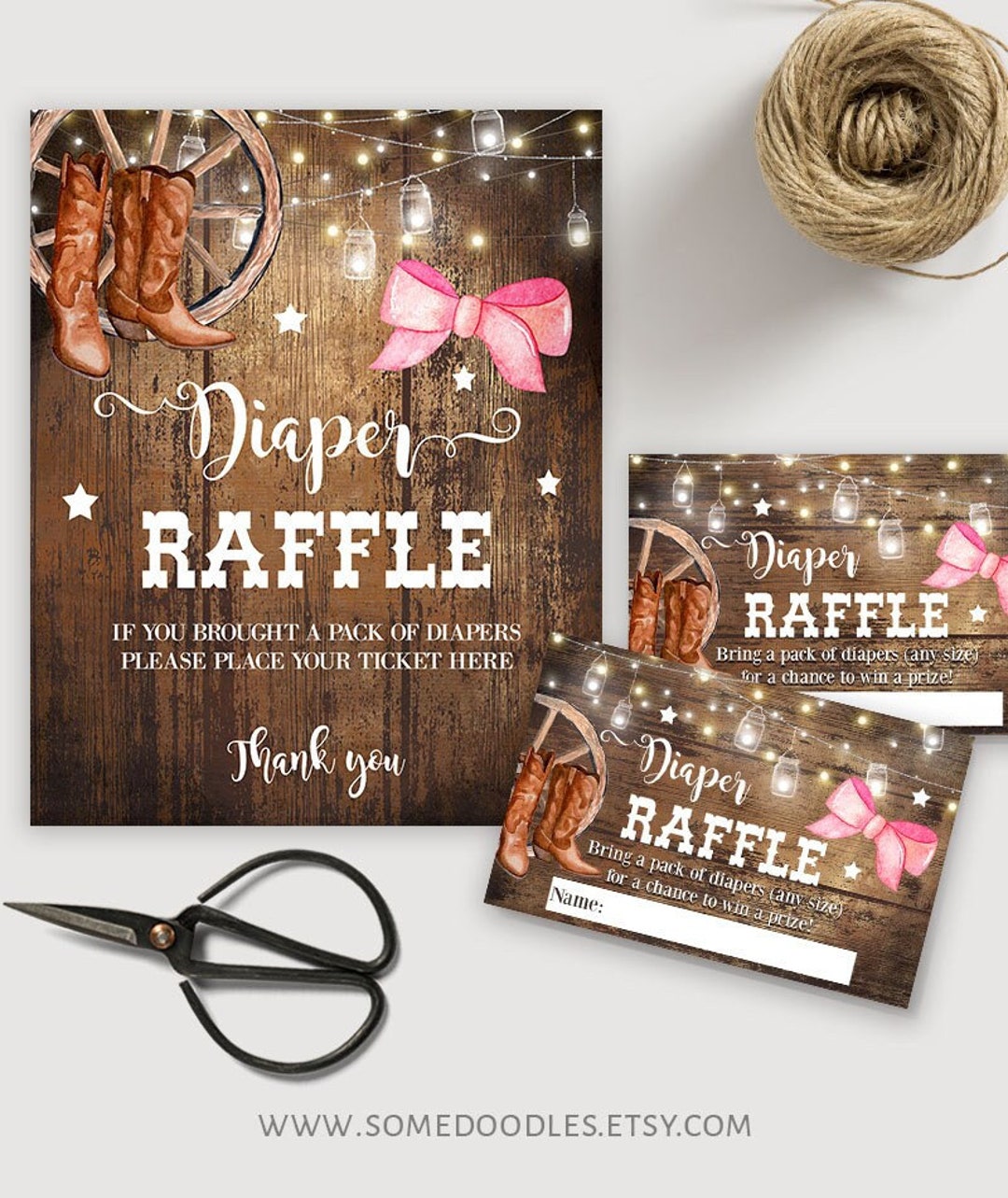 Diaper Raffle Tickets and Sign Printable Files Instant - Etsy