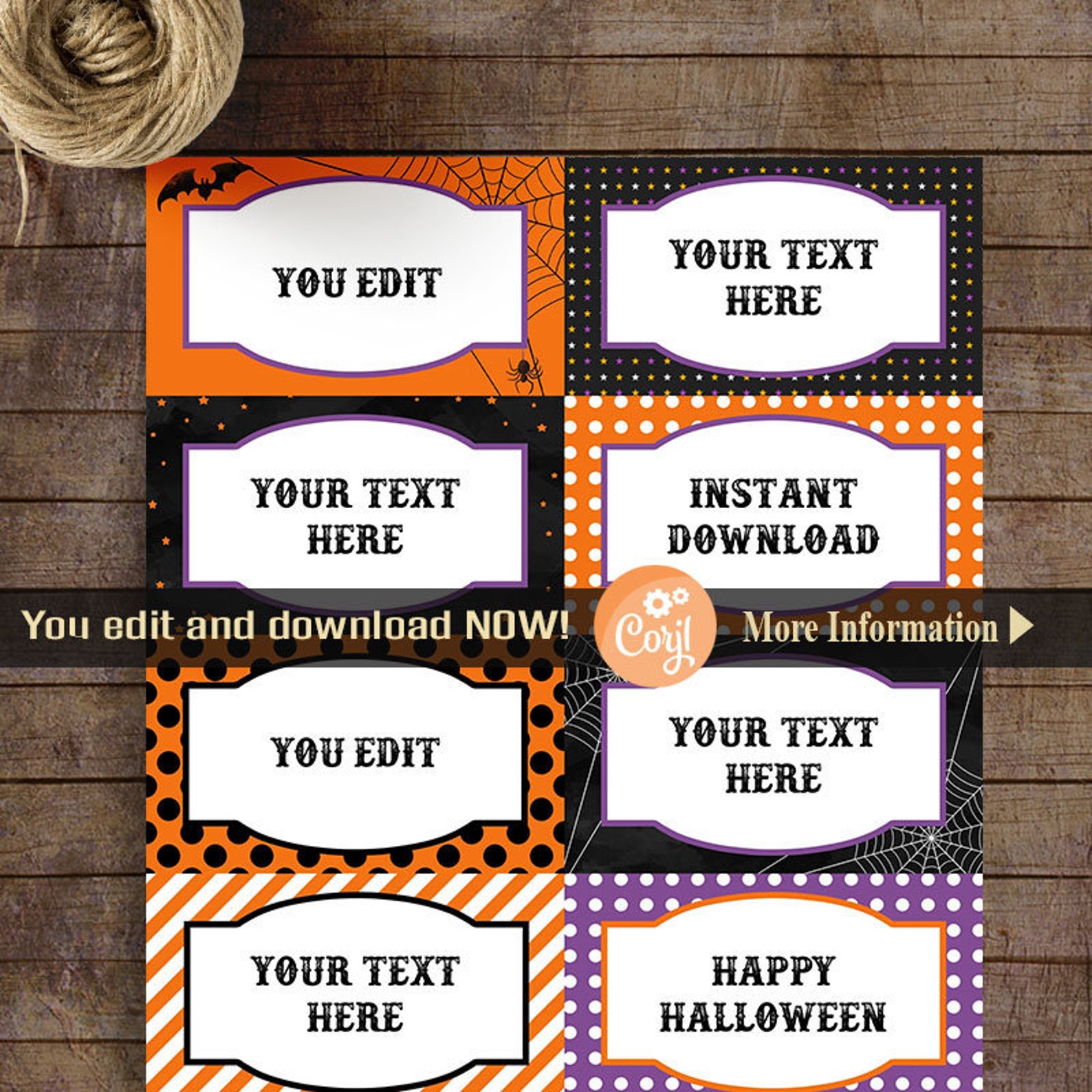 Editable Halloween Food Labels Flat and Tents Self-editable - Etsy