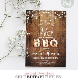 BBQ Invitation, Before They Say I Do Bbq, Printable Editable Templates ...