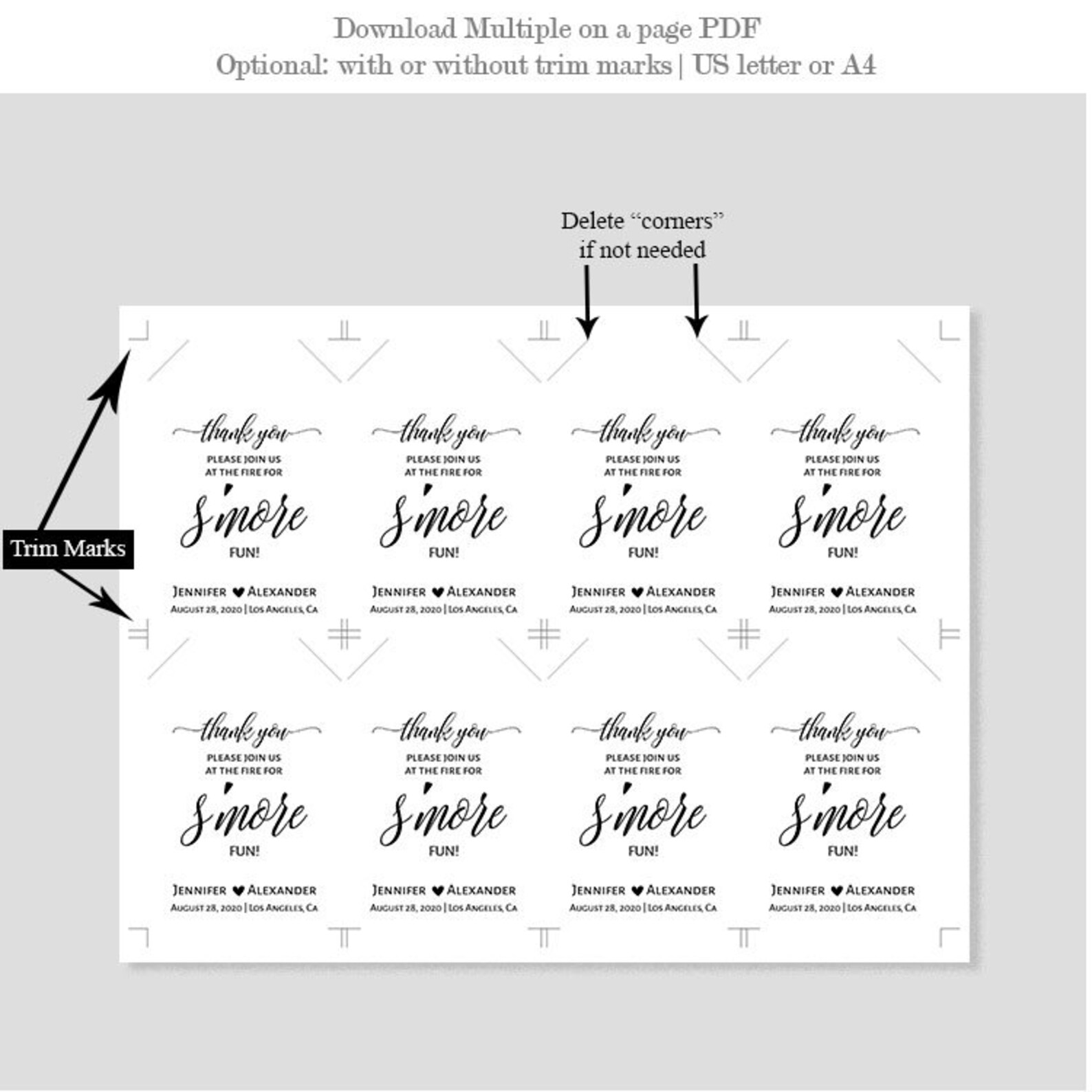 Printable Favor Tag Editable Gift Tags Instant Download - Etsy