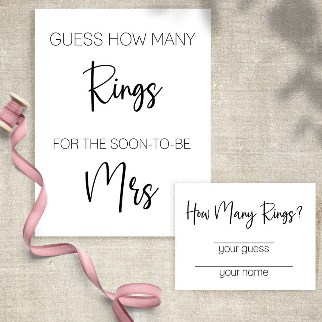 Guess How Many Rings Bridal Shower Game (digital Download) G508 - Etsy