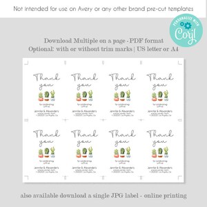 Editable Succulent Gift Tags, Instant Download Printable Self-editable ...