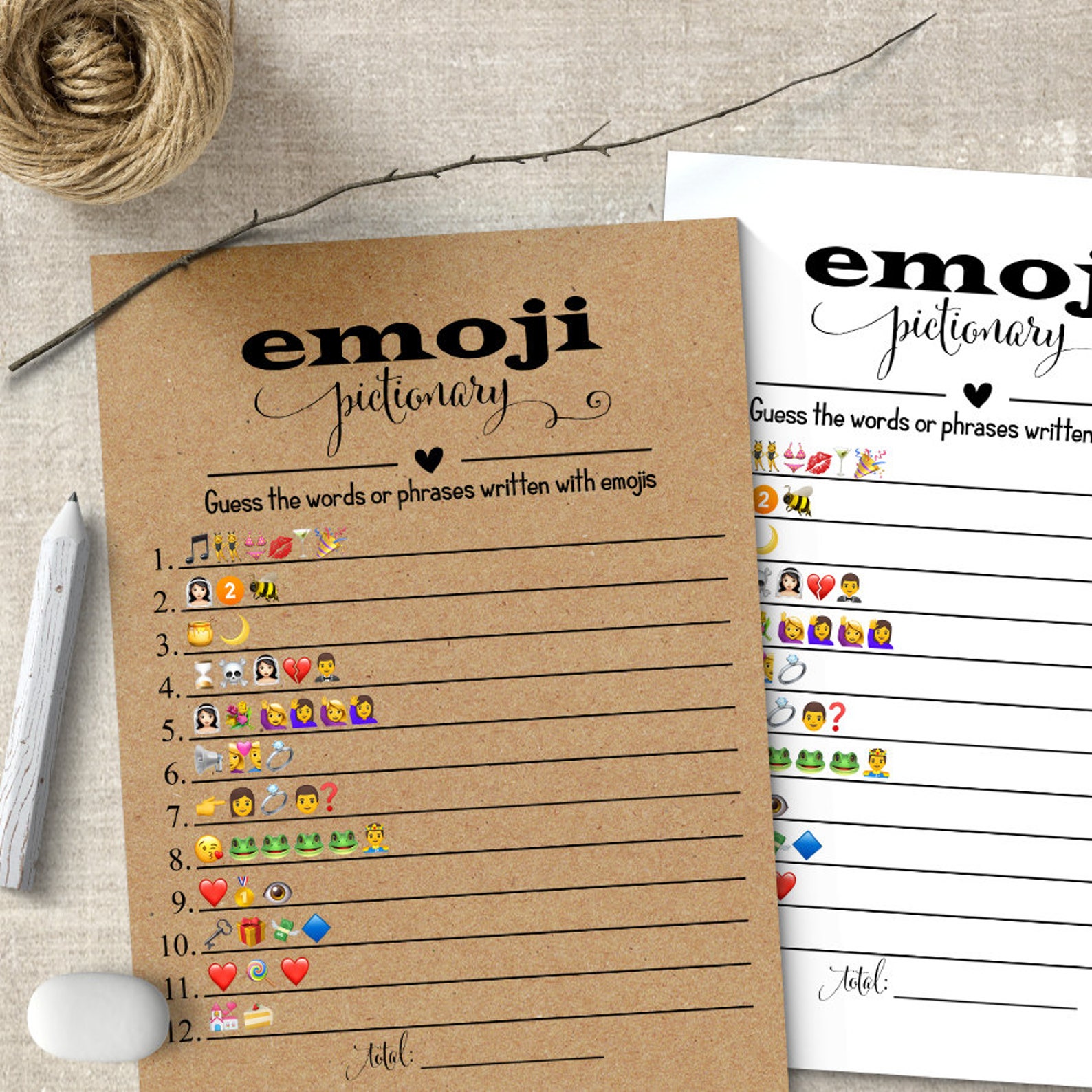 Bridal Shower Games Emoji Pictionary Game Couples Shower | Etsy