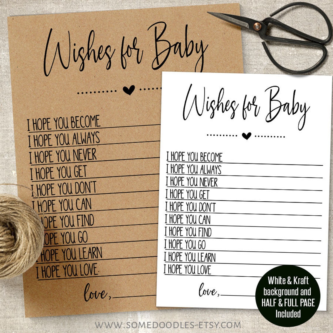 Baby Shower Games and Activities Printable Wishes for Baby - Etsy