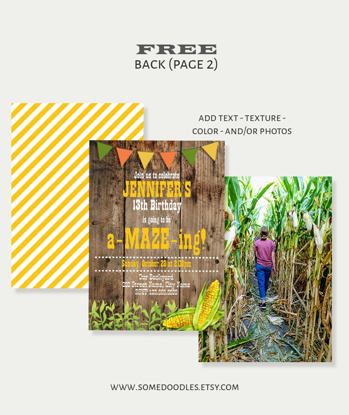 Corn Maze Birthday Party Invitation Self-editable Template - Etsy