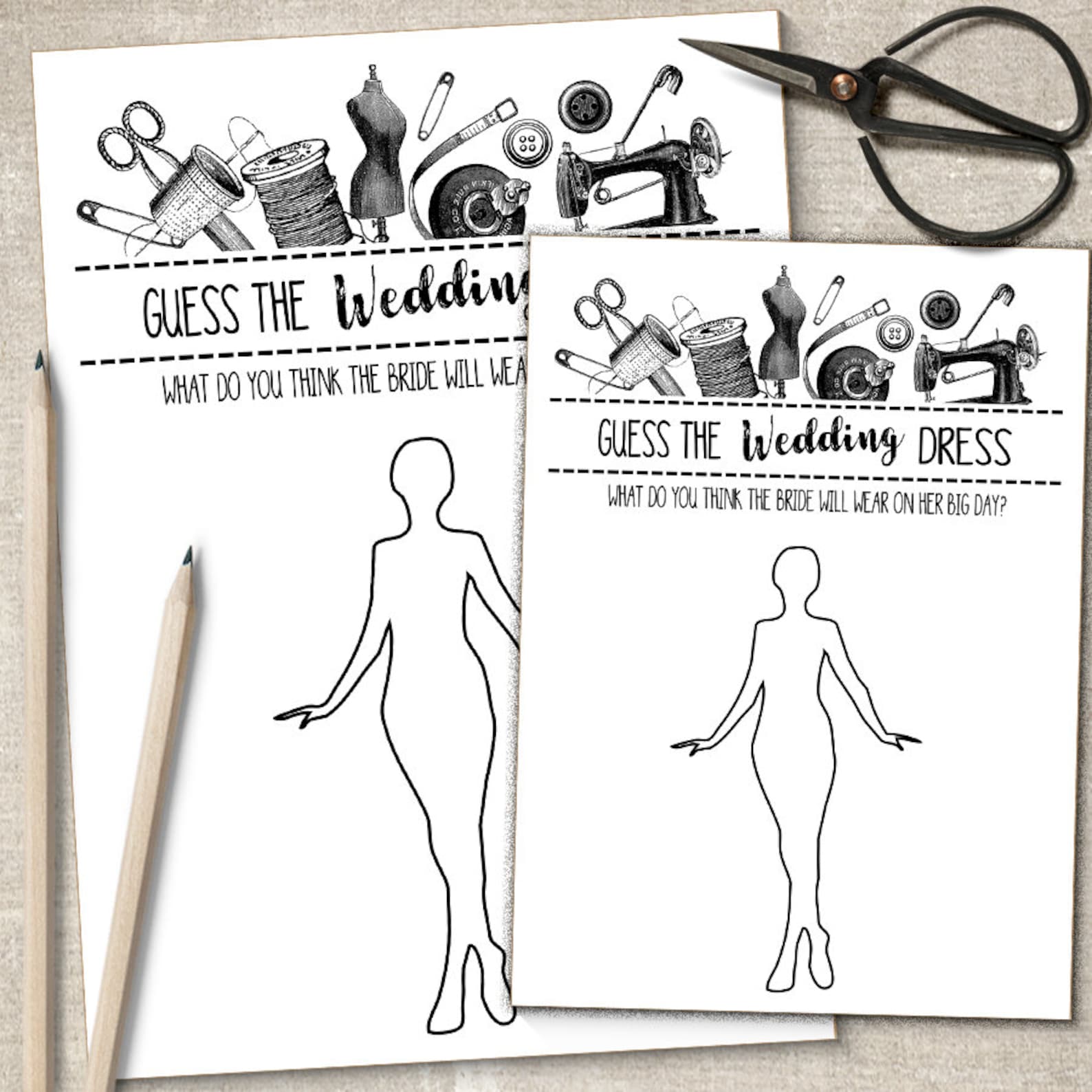 Guess the Wedding Dress Bridal Shower Games Printable Guess | Etsy