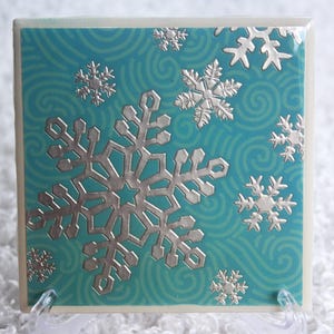 4 Handcrafted Decorative Ceramic Tiles of Christmas Decorations. - Etsy