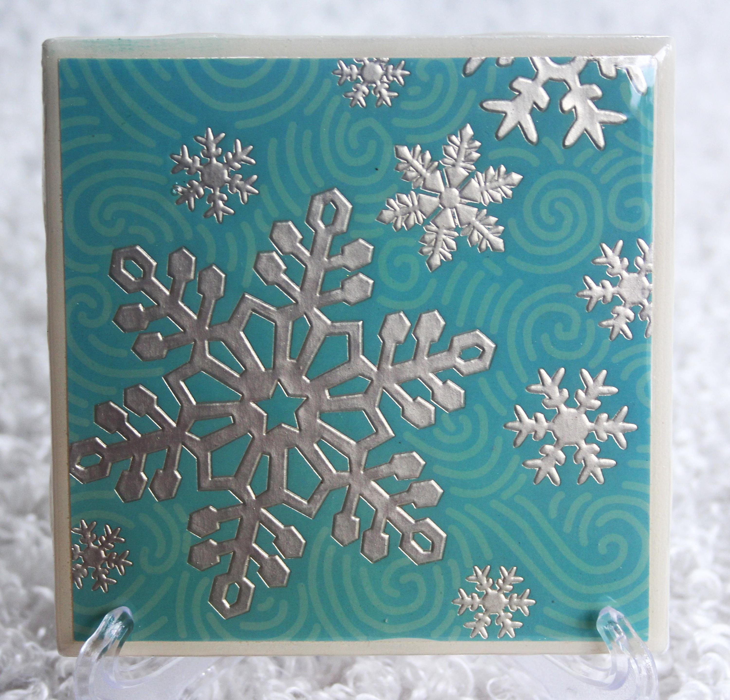 4 Handcrafted Decorative Ceramic Tiles of Christmas Decorations. - Etsy