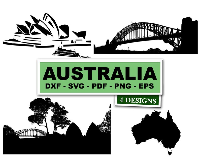 Australia Architecture Svg Dxf, Australia Map, Sydney Clipart, Bridge ...