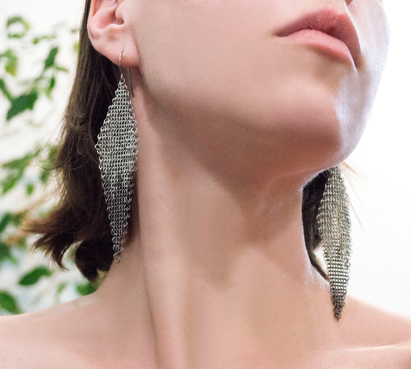 Extra Large Bold Metal Earring With Black Arrow Lightweight Statement ...