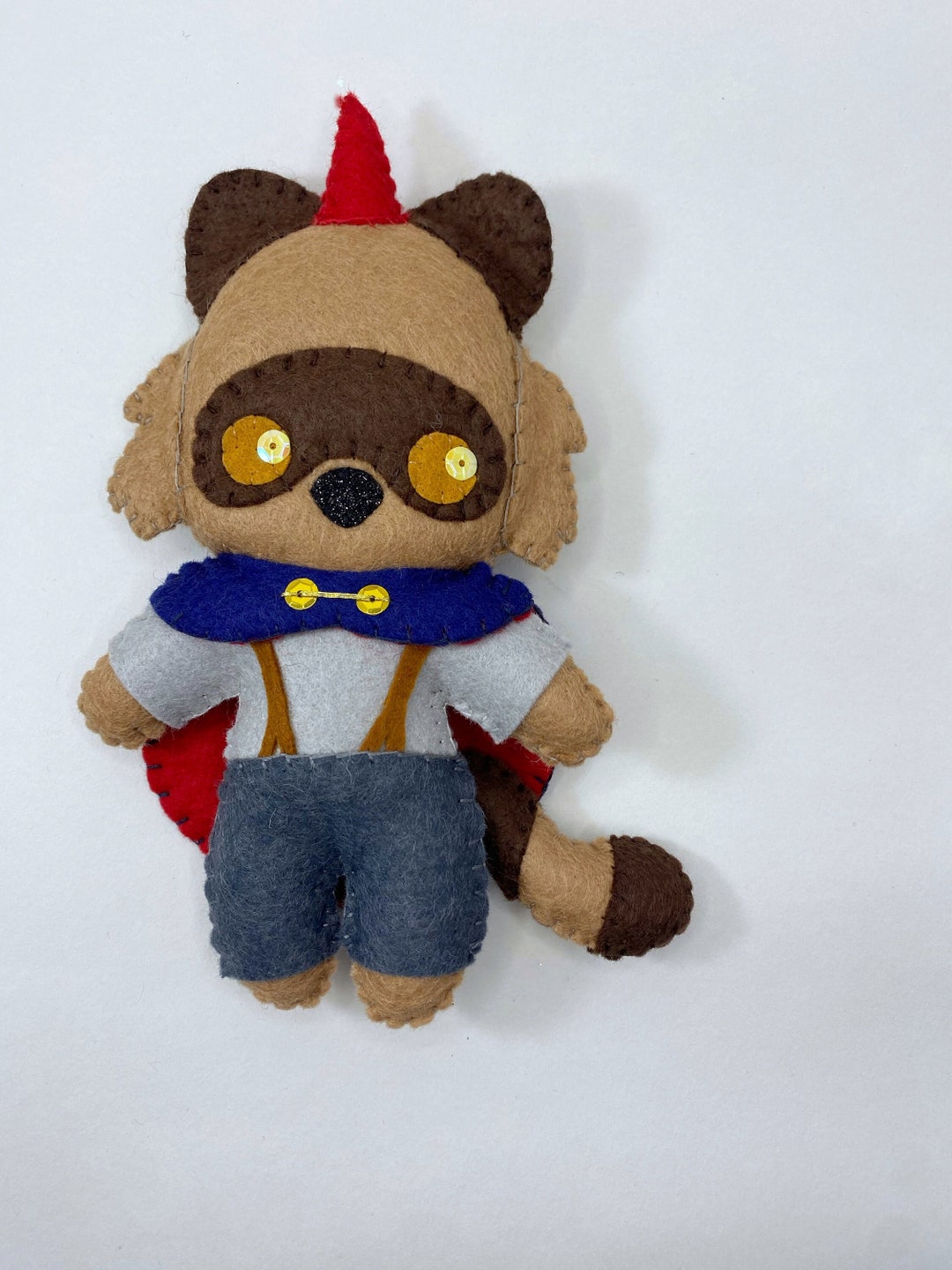 Cottage Core Tanuki Felt Art Doll,kawaii Animal Plush, Japanese Raccoon ...